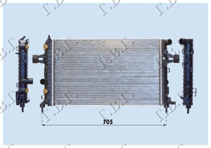 HLADNJAK MOTORA 1.4-1.8cc 16V+/- A/C(60×37) OPEL ZAFIRA (2005-2012) (OEM: 1300265)