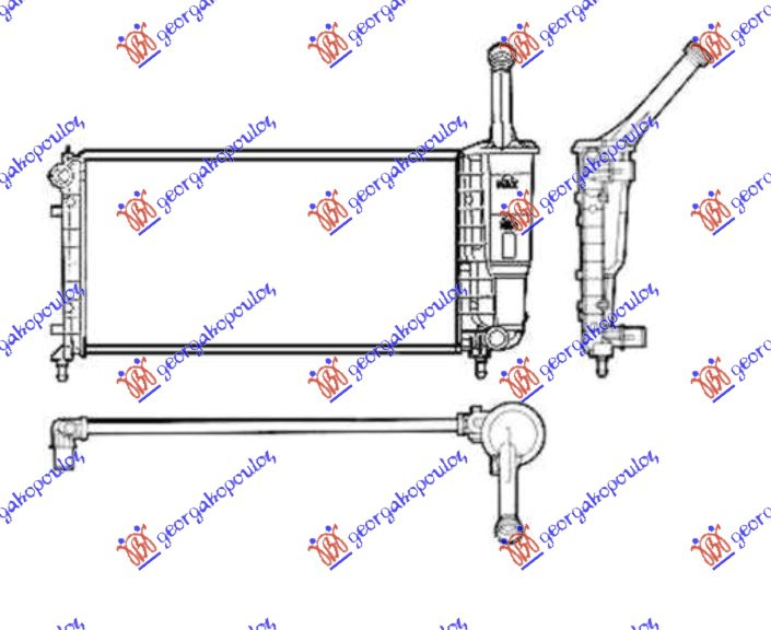 HLADNJAK MOTORA 1.2CC 8/16V+/- A/C(58×31.5)DEN LANCIA Y (2003-2011) (OEM: 46834062, 51706057)