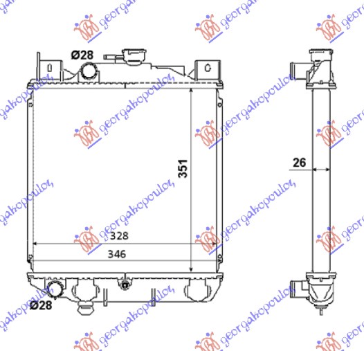 HLADNJAK 1.6i 16V +/ – AC (35x33x2.6) SUZUKI SWIFT H/B (1990-1992) (OEM: 1770071C00)