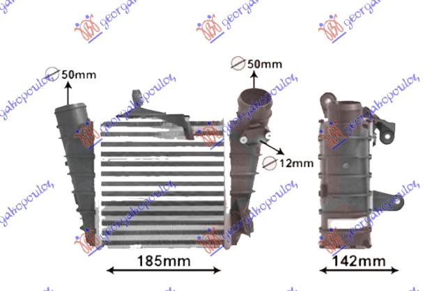 HLADNJAK INTERCOOLER 1.8 TUR. BENZIN/1.4-19TDi DIZE VW FOX (2005-2011) (OEM: 6Q0145804A)