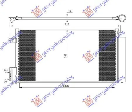 HLADNJAK KLIME BENZIN-DIZEL (62.7×29.5) FIAT PUNTO EVO (2009-2012) (OEM: 55700408)