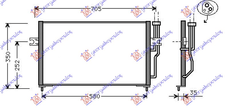 HLADNJAK BENZIN – DIZEL MAN. (610x350x16) VOLVO S40 (1995-2000) (OEM: 4945635, 30871579)