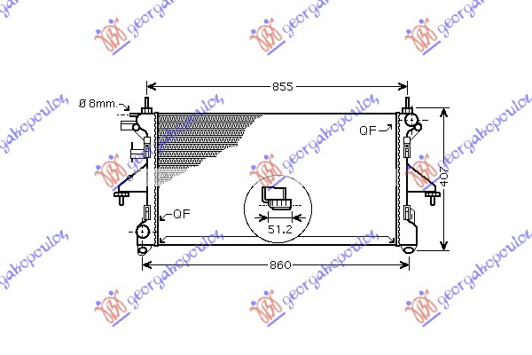 HLADNJAK MOTORA 2.2-2.3-3.0 DIZ MAN 78×38 MENAH FIAT DUCATO (2006-2014) (OEM: 1330.Q3, 1330Q3, 1342588080)