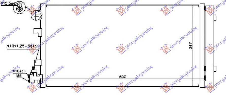 HLADNJAK KLIME BENZIN-DIZEL -11 (65×35) RENAULT SCENIC/GRAND SCENIC (2009-2012) (OEM: 8200115543, 92110-0001R, 921100001R)