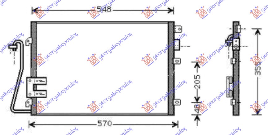 HLADNJAK KLIME 99 – (51×38) RENAULT KANGOO (1998-2003) (OEM: 7700428083)