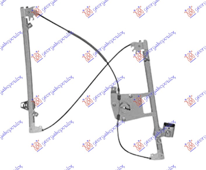 PODIZAC PREDNJEG PROZORA 3 VRATA ELEKTRICNI (BEZ MOTORA) Desna str. PEUGEOT 208 (2012-2015) (OEM: 9673155180)