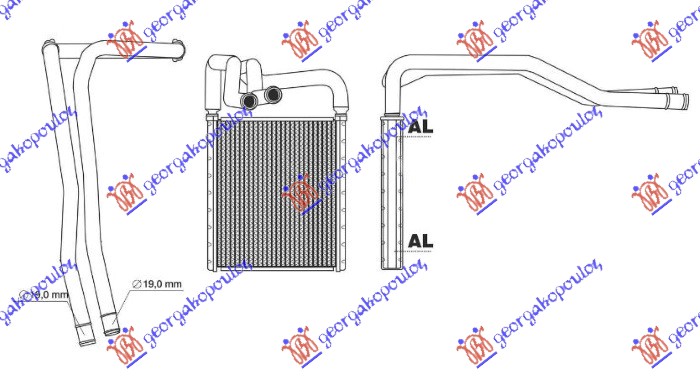 GREJAC KABINE BENZIN (120×190) KIA PICANTO (2011-2015) (OEM: 971381Y000)