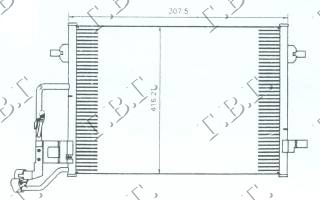 HLADNJAK KLIME (57.5×42.5×1.6) SKODA SUPERB (2001-2008) (OEM: 3B0.260.401/A, 3B0260401A, 3B0260401B)