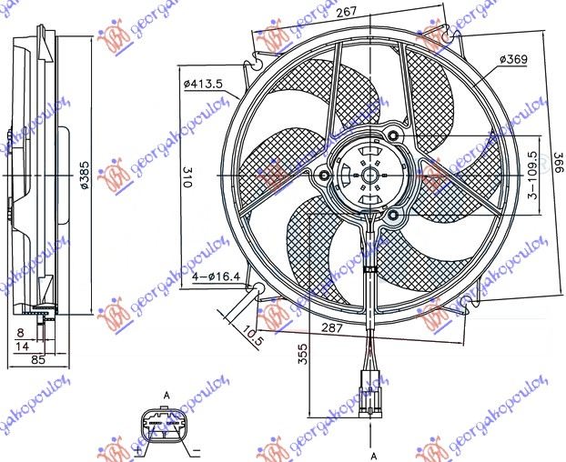 VENTILATOR KOMPLET BENZIN-DIZEL CITROEN C4 (2004-2011) (OEM: 1253G7)