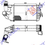 HLADNJAK INTERKULERA 1.3 – 1.7 – 1.9CDTi (26x18x62) OPEL ASTRA H (2004-2010) (OEM: 6302072)