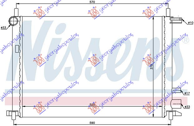 HLADNJAK MOTORA 1.2-1.3-1.4-1.6+A/C(52×37.8) FORD FIESTA (1999-2002) (OEM: 1001859, 96FB8005LD)