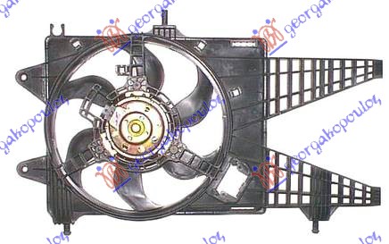 VENTILATOR KOMPLET 1.3MULTIJET +/-A/C LANCIA Y (2003-2011) (OEM: 51708004, 51738689, 51760613)
