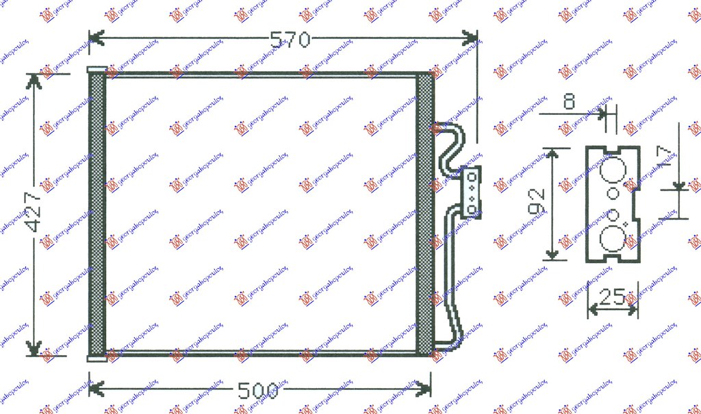 HLADNJAK KLIME BENZIN – 2.5TD – 97 (46×42.7 BMW SERIES 5 (E39) (1996-2002) (OEM: 64538391647)