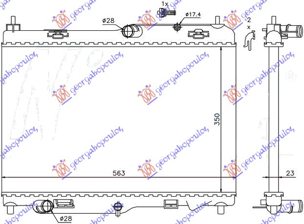 HLADNJAK MOTORA 1.4 – 1.5 – 1.6TDCI (35×56)MANUAL FORD FIESTA (2008-2013) (OEM: 1516268, 1522383, 1573215)