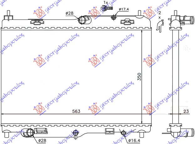 HLADNJAK MOTORA 1.4 BENZIN AUTOMATIK (56×35.5) FORD FIESTA (2008-2013) (OEM: 1540332)