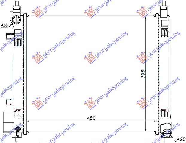 HLADNJAK MOTORA 1.2DIG (45×40) MANUELNI (HR 12DDR) NISSAN MICRA (K13) (2010-2013) (OEM: 21410-3HD1A, 214103HD1A)