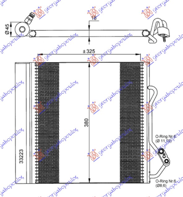 HLADNJAK KLIME -02 (32.5×38.3×2.0) SMART FORTWO (1998-2007) (OEM: 0001632V003)