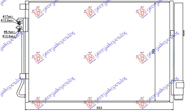 HLADNJAK KLIME BENZIN (520x360x12) HYUNDAI ACCENT (EXPORT TYPE) (2011-2014) (OEM: 97606-1R000, 976061R000)