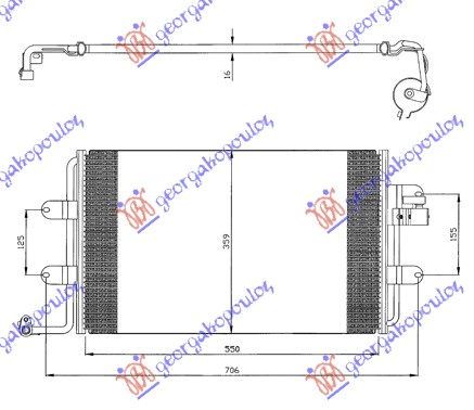 HLADNJAK KLIME 1.6-1.8-2.0 BENZIN -1.9TDI (54×3 VW NEW BEETLE (1998-2011) (OEM: 1C0820411, 1C0820413A, 1C0820413E)