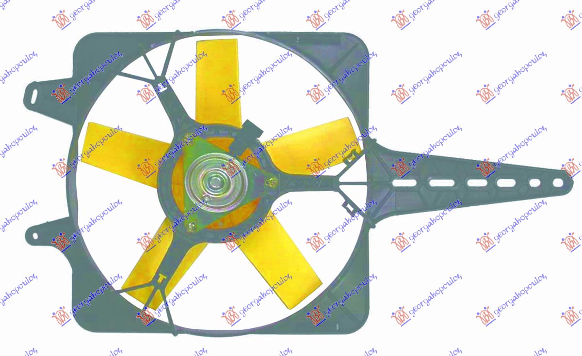 VENTILATOR KOMPLET 1.1-1.4 (-A/C) FIAT TEMPRA (1990-1995) (OEM: 7606545)