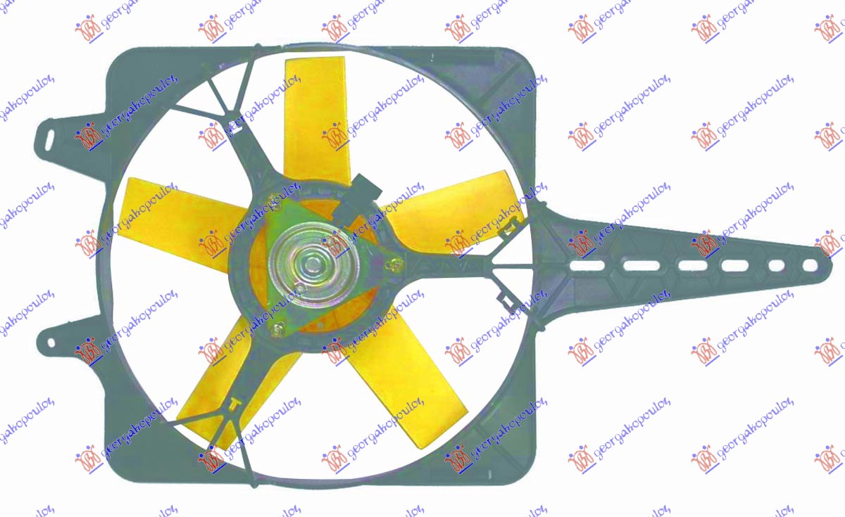 VENTILATOR KOMPLET 1.1-1.4 (-A/C) FIAT TIPO (1993-1995) (OEM: 7606545)