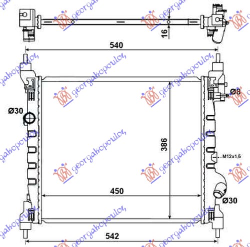 HLADNJAK MOTORA 1.0-1.2i 16V (45x39x17) (O) CHEVROLET SPARK (2010-2013) (OEM: 95423942, 95423943, 96676341)