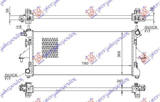 HLADNJAK MOTORA 2.3 DIZ MAN -AC 78×38 MEHANIC FIAT DUCATO (2006-2014) (OEM: 1349196080, 1349207080)