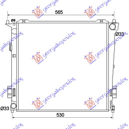 HLADNJAK MOTORA 1.6 DIZEL MANUALNI (570x390x16) HYUNDAI ELANTRA (2004-2007) (OEM: 25310-2H600, 25310-2H660, 253102H600)