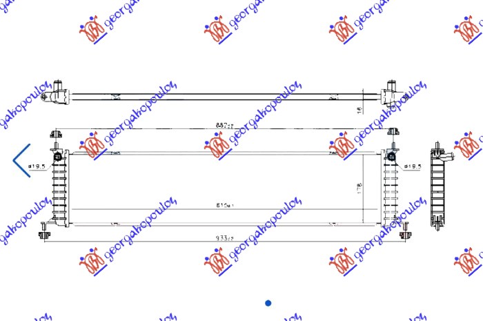 HLADNJAK MOTORA 16- (8 15x 178x 16) TESLA MODEL S (2012-2020) (OEM: 105799900B)