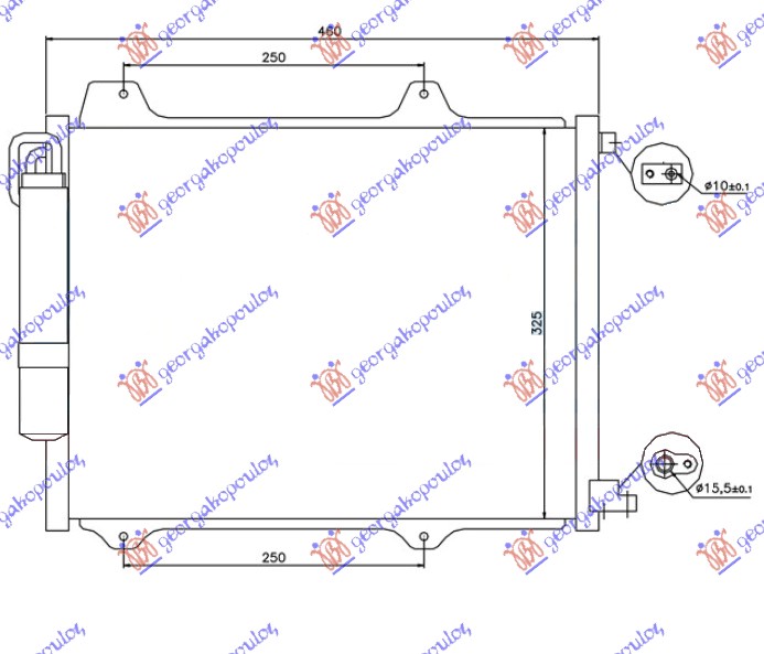 HLADNJAK KLIME 03- (42×32.5×1.6) SUZUKI IGNIS (2000-2008) (OEM: 95311-86G00, 9531186G00)