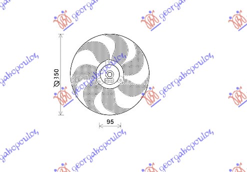 VENTILATOR ( – A/C) (MOTOR+ELISA) BENZIN – DIZEL VW POLO (1994-1999) (OEM: 6N0959455C)