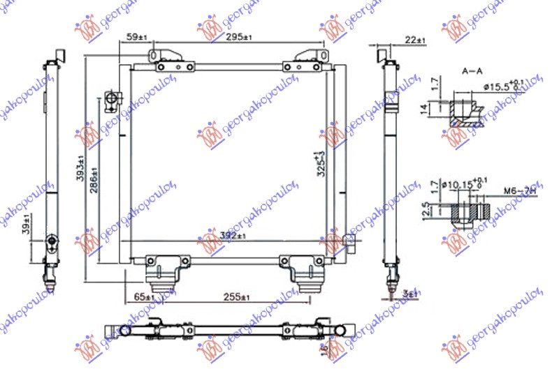 HLADNJAK KLIME 1.1i16V (355x330x16) SUZUKI ALTO (1999-2007) (OEM: 95310M79F00, 95310M79F03)