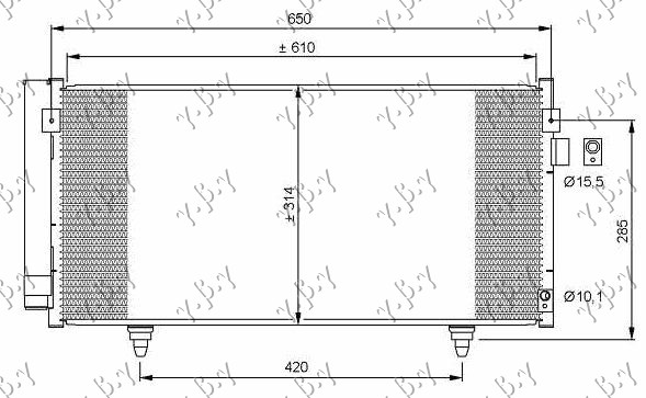 HLADNJAK KLIME BENZIN – DIZEL (610x310x16) SUBARU IMPREZA (2008-2014) (OEM: 73210-SC000, 73210FG000, 73210SC000)