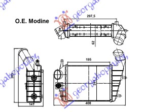 HLADNJAK INTERKULERA 1.9 – 2.4 JTD (240x195x62) ALFA ROMEO 156 (1997-2003) (OEM: 60619007)