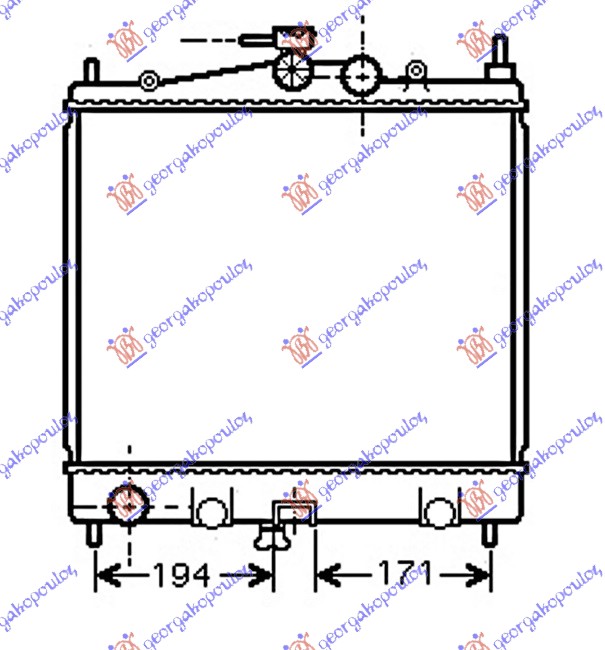 HLADNJAK MOTORA 1.2-1.4-1.6+/-A/C(38x44x1.6)05- NISSAN MICRA (K12) (2002-2010) (OEM: 21410AX600, 21410BH40A, 8200365427)