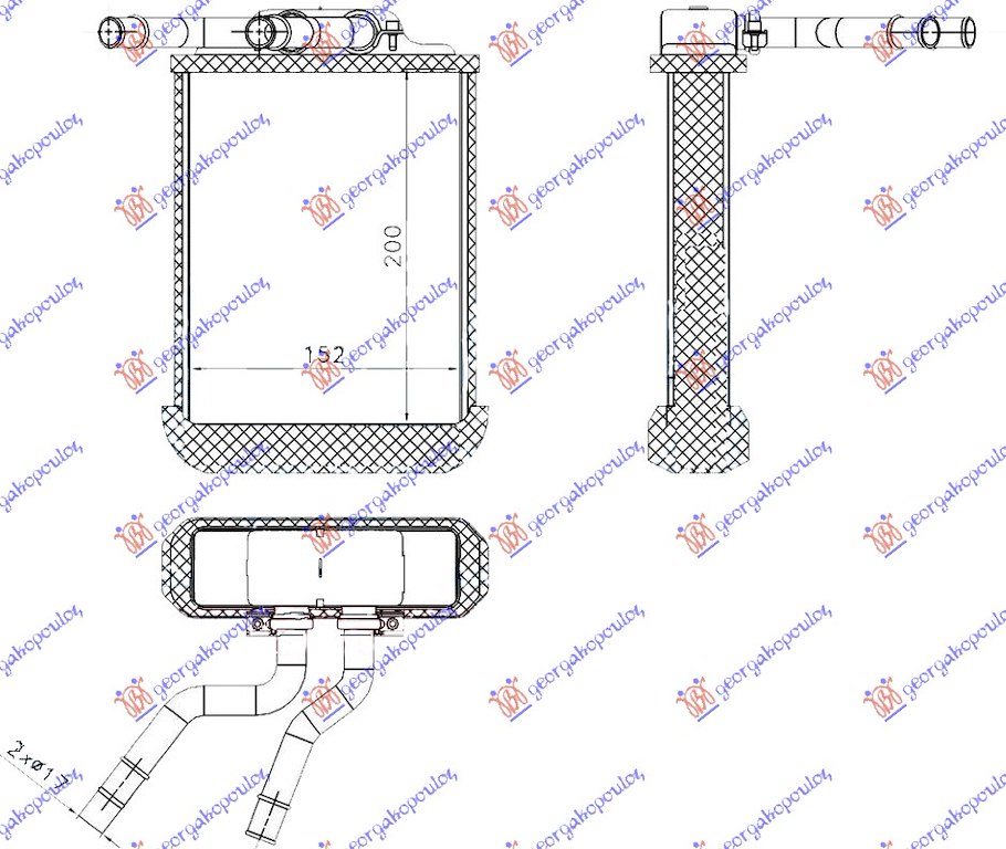 GREJAC KABINE (BR) (200x1547x32) MERCEDES ML (W163) (1998-2005) (OEM: 1638300061, A1638300061)