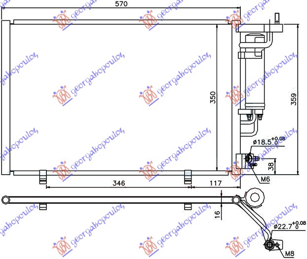 HLADNJAK KLIME BENZIN-1.5 TDCI (57×35) FORD B-MAX (2012-) (OEM: 1756414)