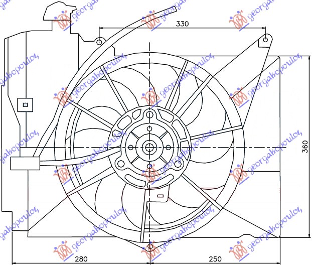 VENTILATOR KOMPLET 1.3-1.5JAPAN BEN +A/C TOYOTA YARIS (1999-2005) (OEM: 1671121030)