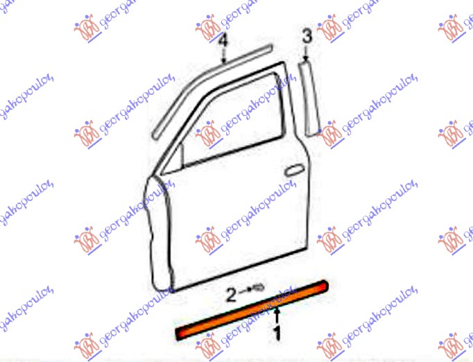 LAJSNA PREDNJIH VRATA 3 VRATA (O) Leva str. HYUNDAI ACCENT H/B (1999-2002) (OEM: 8772125200CA)