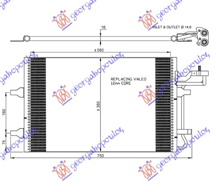 HLADNJAK KLIME BENZIN – DIZEL (63×38)CEV 14.4M VOLVO S40 (2003-2007) (OEM: 30755665)