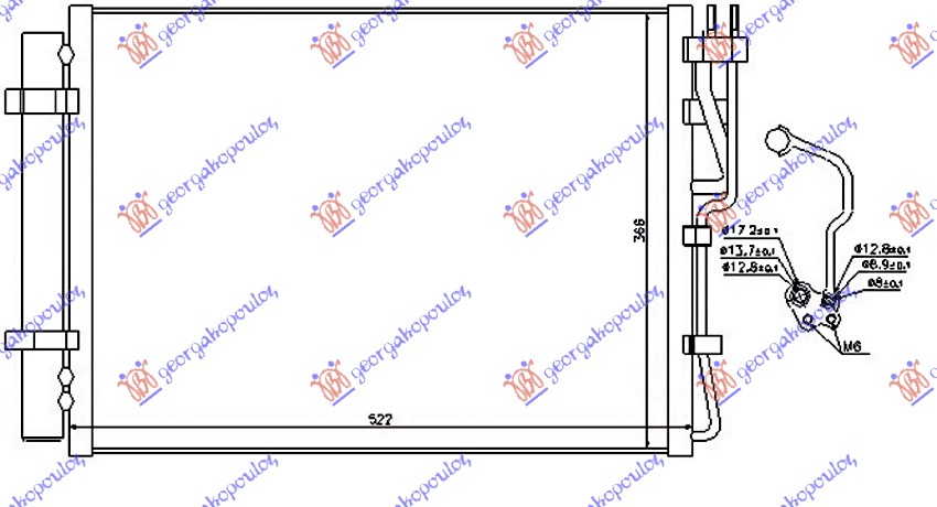 HLADNJAK KLIME A/C 1.4-1.6 CRDi (48.5×36.7) HYUNDAI iX20 (2011-) (OEM: 97606-1P200, 976061P200)