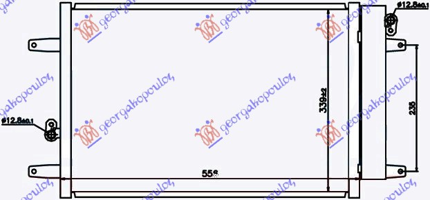 HLADNJAK KLIME BENZIN-DIZEL (52.5×36.2×16) 00- FORD GALAXY (1995-2006) (OEM: 1108838, 1145777, 1253753)