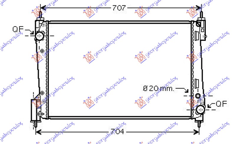 HLADNJAK MOTORA 1.3 JTD-CDTI (62×39.5)55KW OPEL CORSA D (2006-2015) (OEM: 13313296, 55700448)