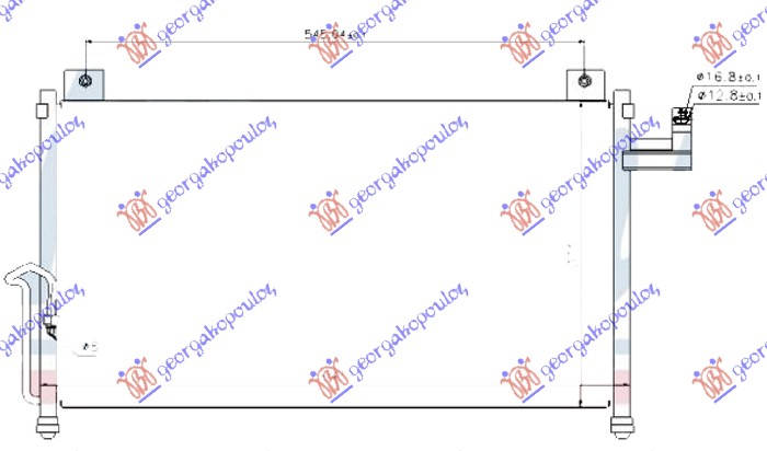 HLADNJAK KLIME BENZIN (625x360x16) MAZDA PREMACY (1999-2004) (OEM: C10061480, C10061480A, C10061480B)