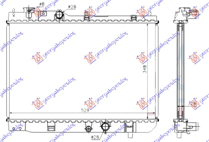 HLADNJAK MOTORA 2.0 DIZ MAN (350x530x26) MAZDA 323 F (1998-2003) (OEM: RF3F15200A, RF3F15200B, RF3F15200C)