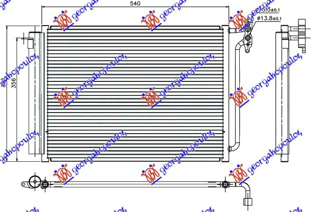 HLADNJAK KLIME BENZIN-DIZEL (490x390x12) BMW X5 (E53) (2000-2007) (OEM: 64536914216, 64538381543)