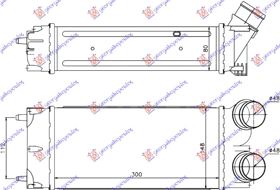 HLADNJAK INTERCOOLERA 1.6 HDI (300x150x80 CITROEN BERLINGO (2015-2019) (OEM: 0384L4)