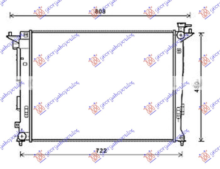 HLADNJAK MOTORA 1.6-2.0 BENZIN MANUAL (63×47) CESKA HYUNDAI iX35/TUCSON (2010-2015) (OEM: 25310-2Y500, 253102Y500, 253102Y501)