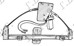 PODIZAC ZADNJEG PROZORA ELEKTRICNI SA MOTOROM A KVALIT Desna str. RENAULT MEGANE L/B (1999-2002)