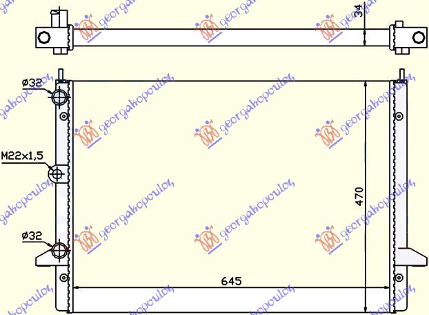 HLADNJAK MOTORA 2.3 i-16V-2.8 i/VR6 (64.5×47)-0 SEAT ALHABRA (1995-2010) (OEM: 7258108)